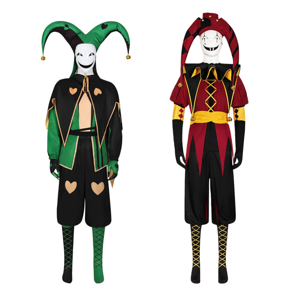 The Freak Circus Harlequin Tenue Verte et Pierrot Tenue Rouge Cosplay ...
