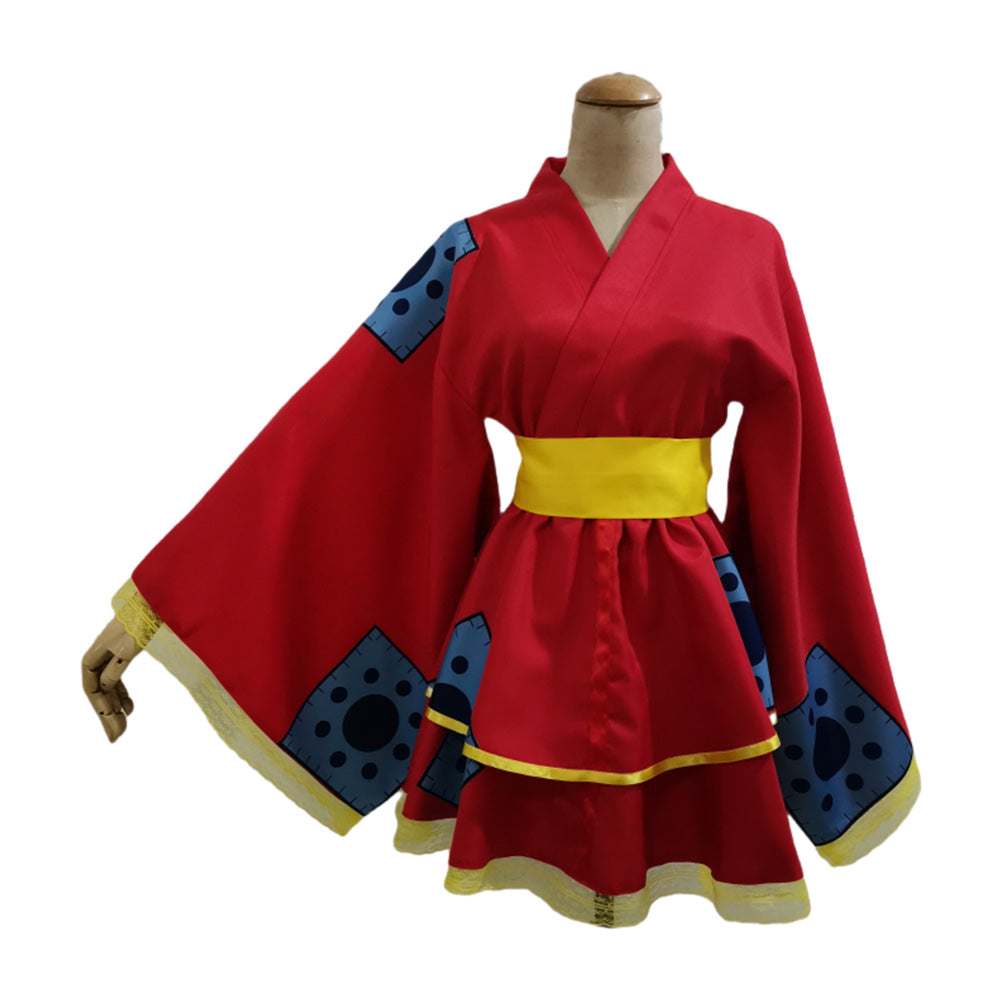 One Piece Wano Country Genderbend Luffy Lolitta Robe Cosplay Costume ...